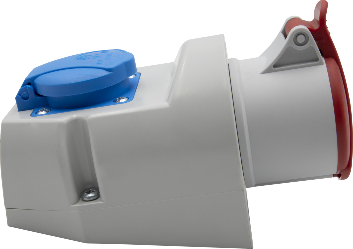 Combination wall socket outlet with CEE 400V/16A and protective contact ...